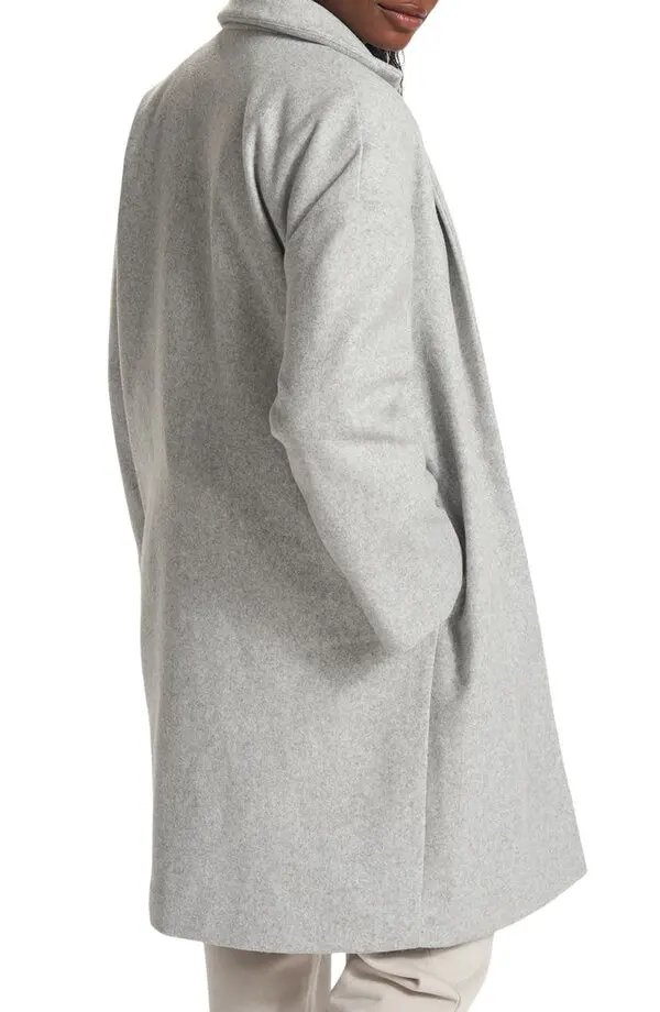Vuori Soho Oversize Open Front Melton Overcoat - Light Heather